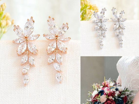 Rose gold earrings artificial store