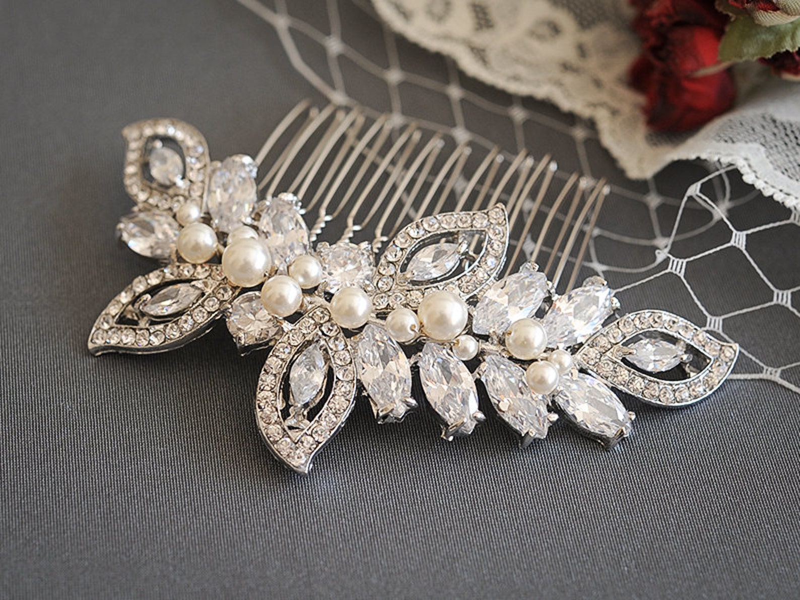 Bridal Hair Comb Swarovski Wedding Hair Comb Crystal Bridal - Etsy