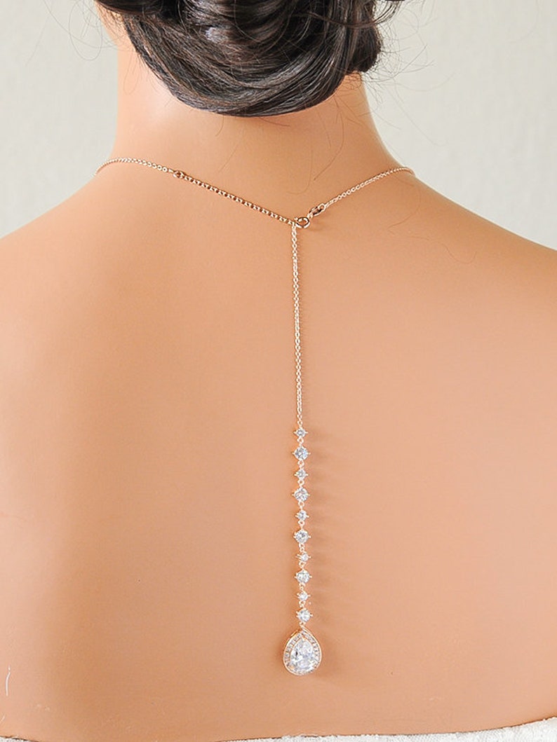 Back Drop Bridal Necklace Backdrop Necklace Back Necklace - Etsy