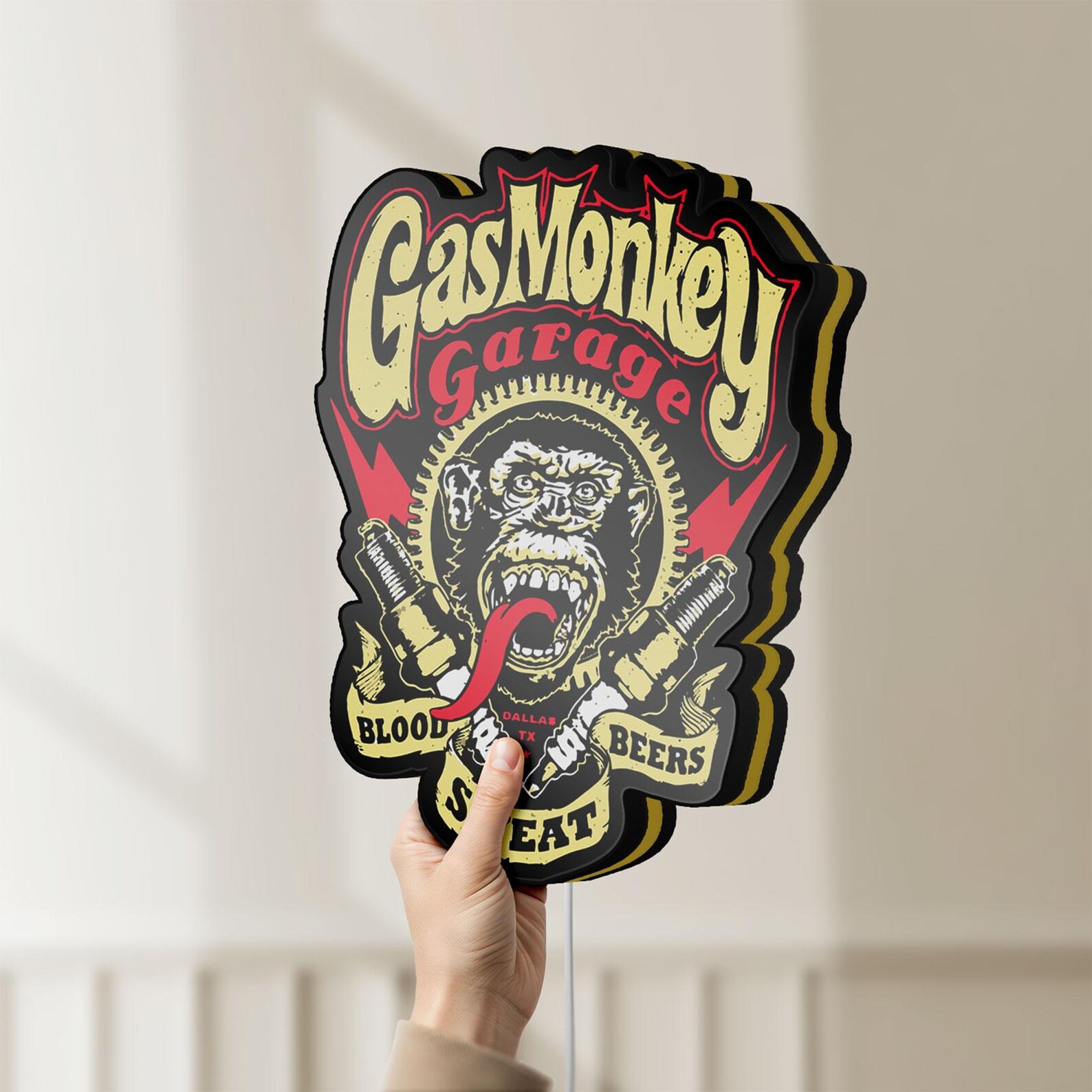 Gas Monkey Garage LED Light Box, Auto Shop Decor, Man Cave Sign ...