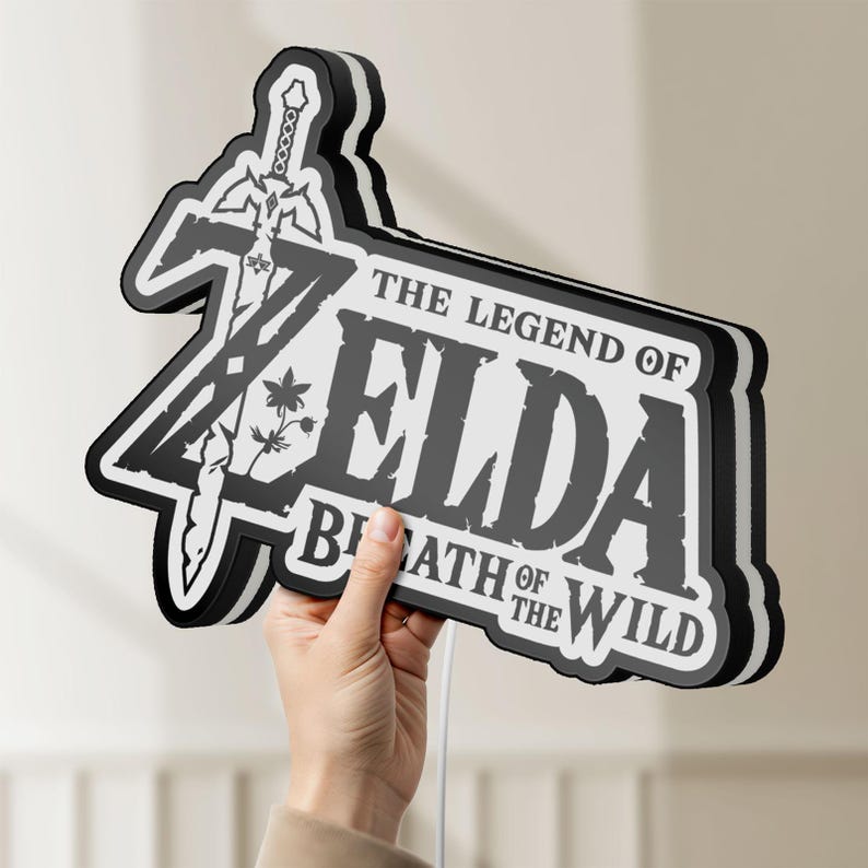 Caja de luz LED de Legend of Zelda, Arte de pared de Breath of the Wild ...