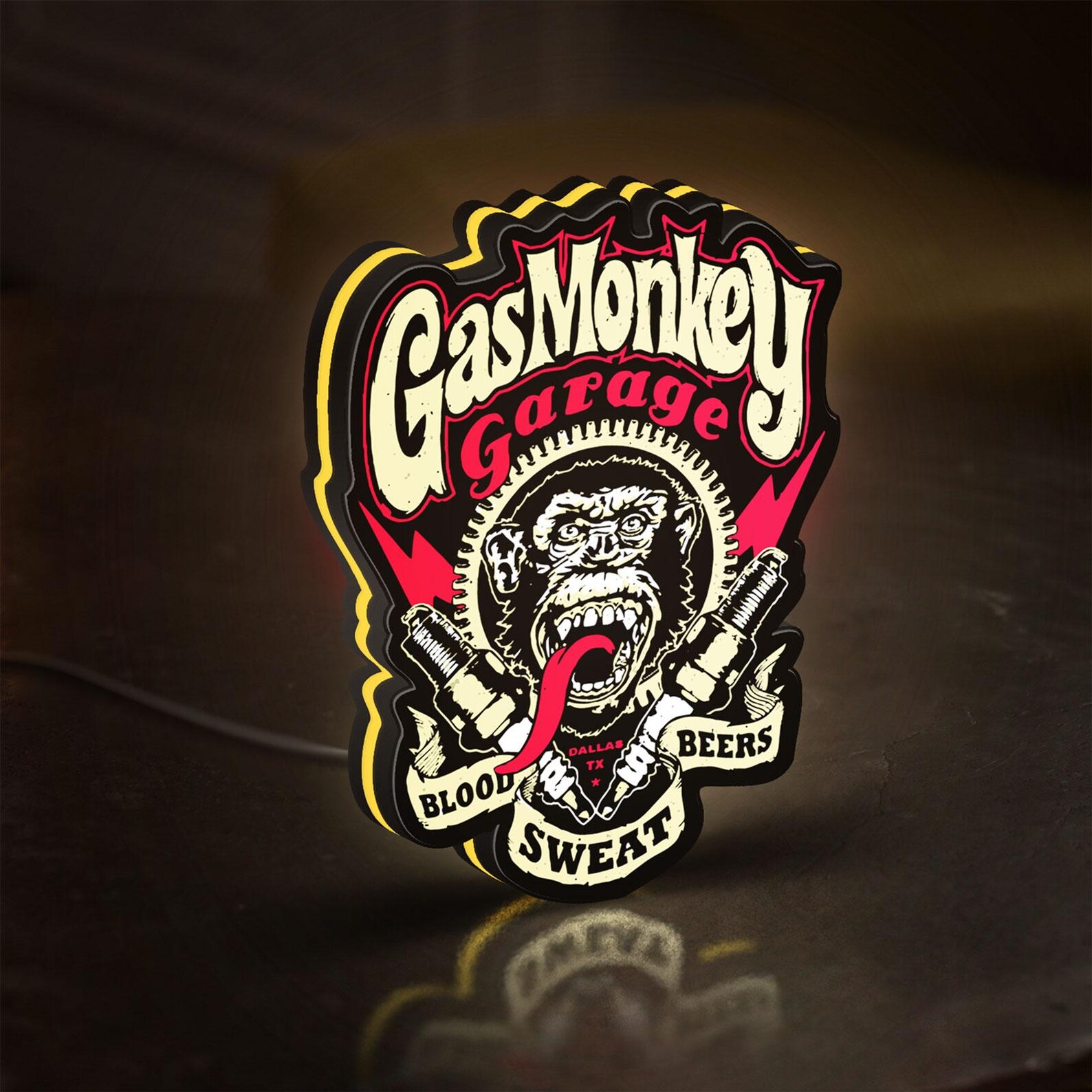 Gas Monkey Garage LED Light Box, Auto Shop Decor, Man Cave Sign ...