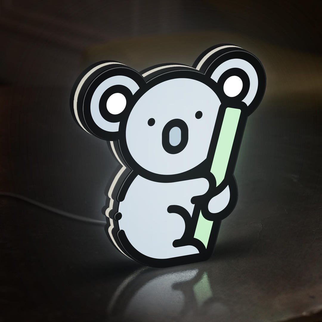 Koala LED Lightbox - Zoo Wildlife Mammal Animal Decor, Custom Led Sign ...