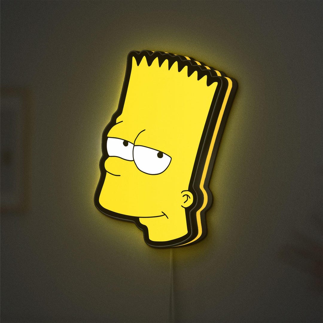 Bart Simpson Smiling LED Light Box, Custom Cartoon Night Light, Anime ...