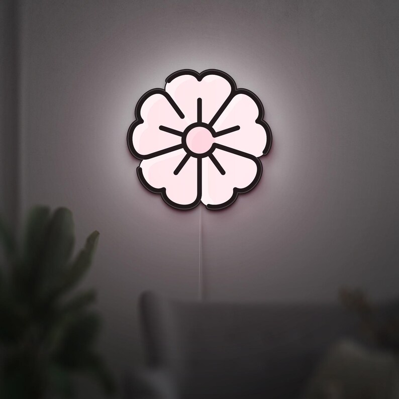 Sakura LED Lightbox - Nature Botanical Flower Blossom Decor, Custom Led ...
