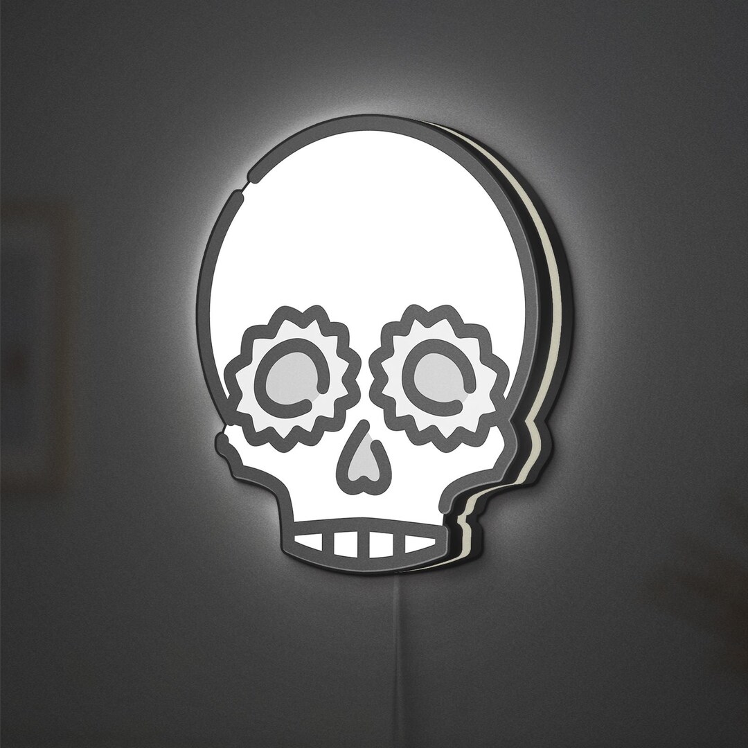 Halloween LED Lightbox - Skull Sugar Skull Pirate Decor, Custom Led ...