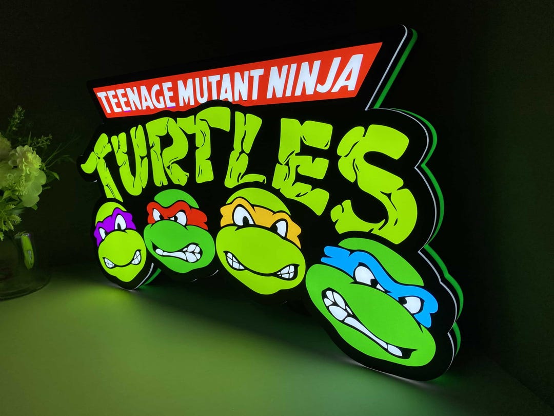 Teenage Mutant Ninja Turtles LED Logo Sign, Personalized TMNT Kids Room ...