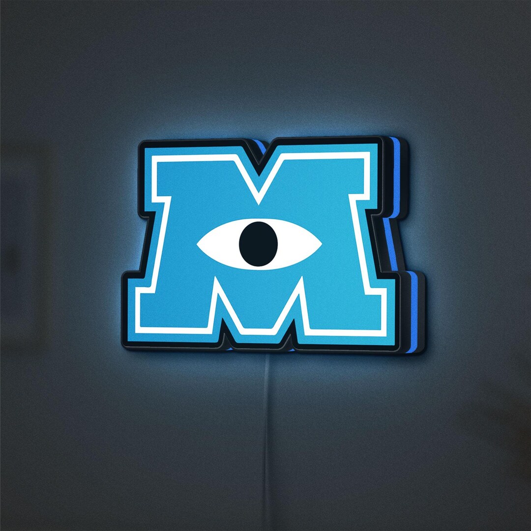Monsters Inc Logo LED Light Box, Pixar Night Light, Kids Room Decor ...