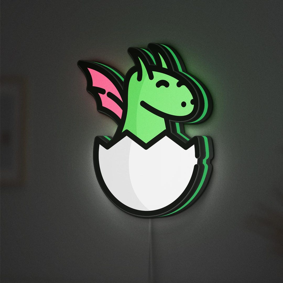 Dragon LED Lightbox - Fantasy Legend Folklore Decor, Custom Led Sign ...