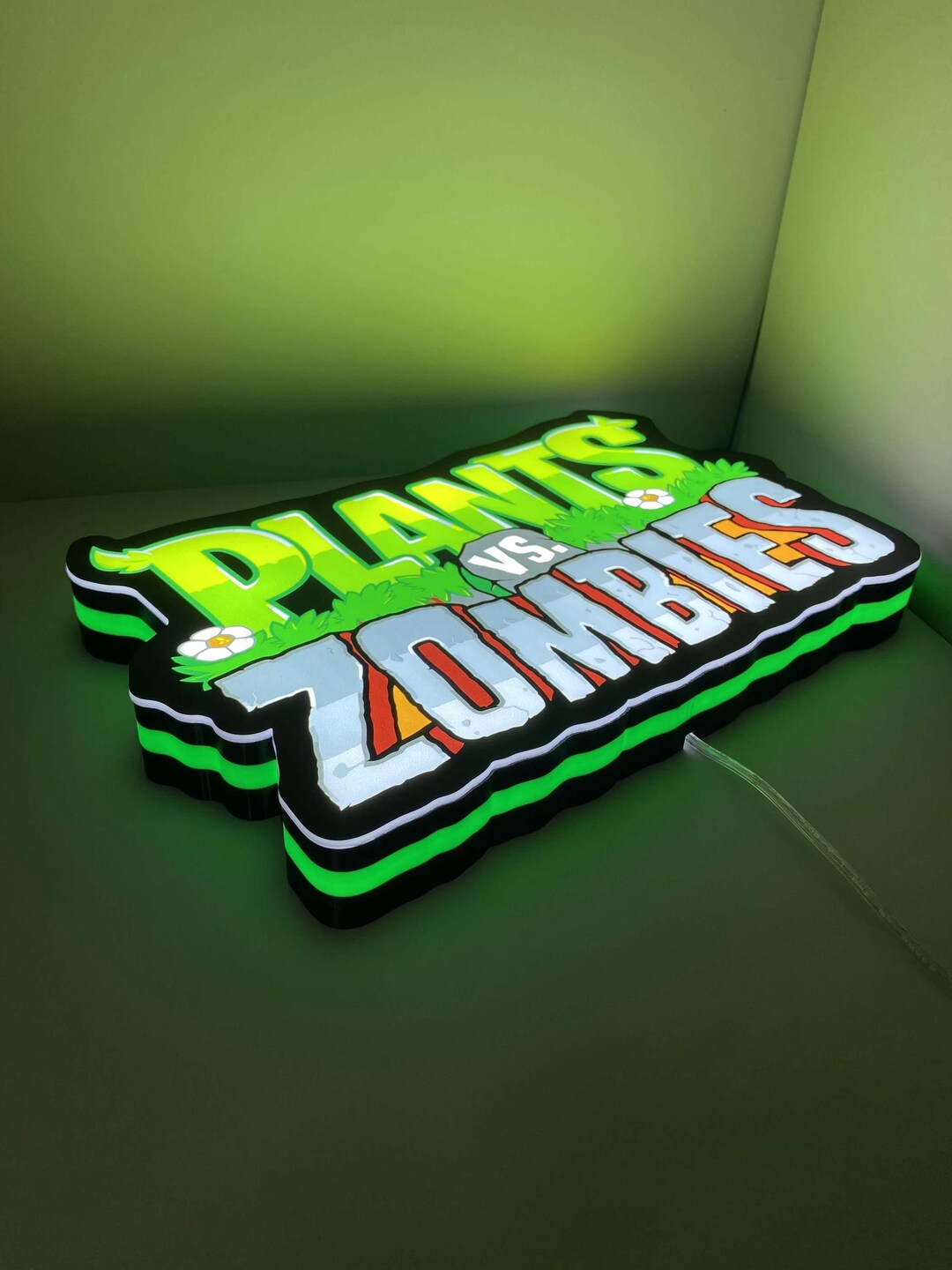 Dimmable Plants Vs Zombie LED Sign Light, Personalized Gift for Gamer ...