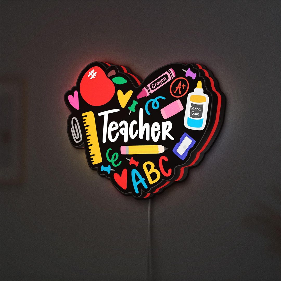 Teacher Appreciation LED Light Box, Personalized Classroom Sign, Back ...