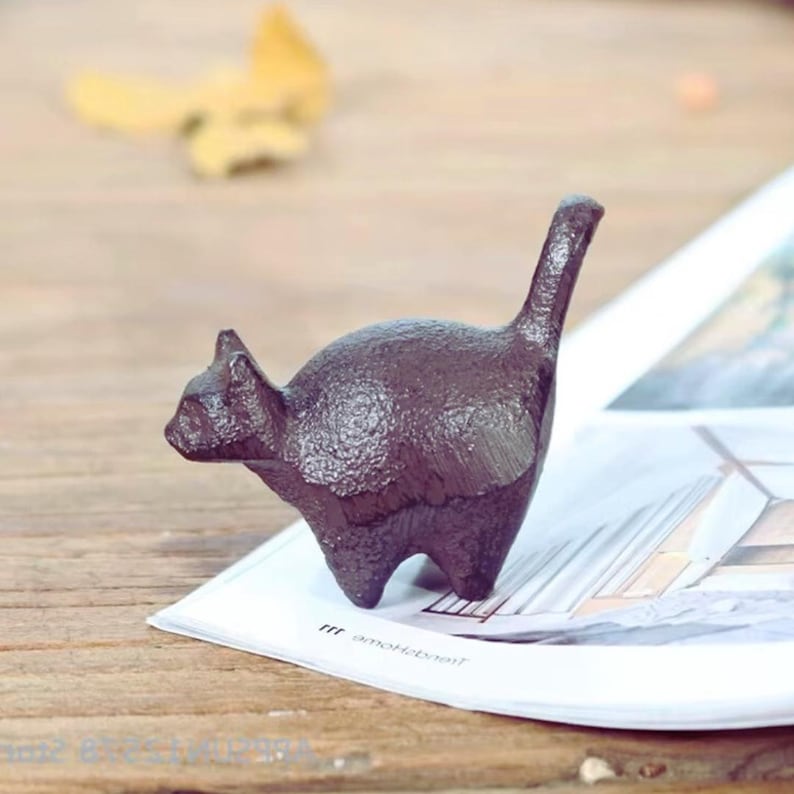 Vintage Cast Iron Cat Sculpture - Etsy