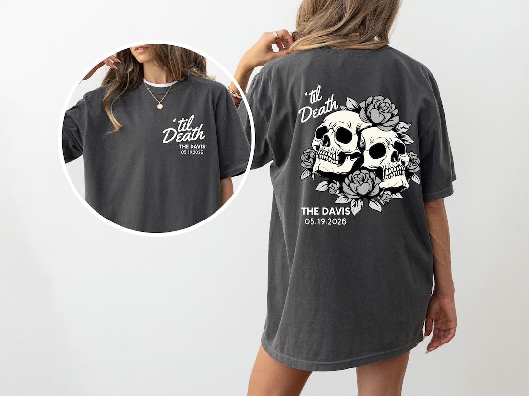 Comfort Colors® Custom Til Death Shirt, Skeleton Bride Shirt, Wedding ...