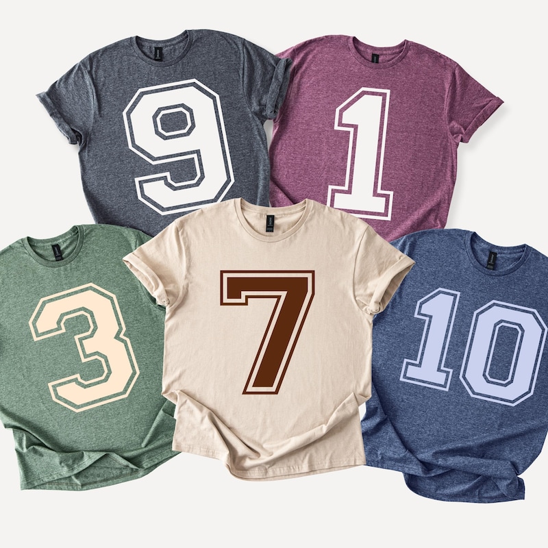 Numbered Tshirts - Etsy