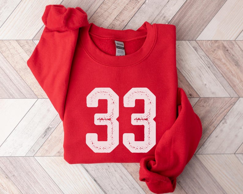Custom Sports Number Sweatshirt, Personalized Number Crewneck ...