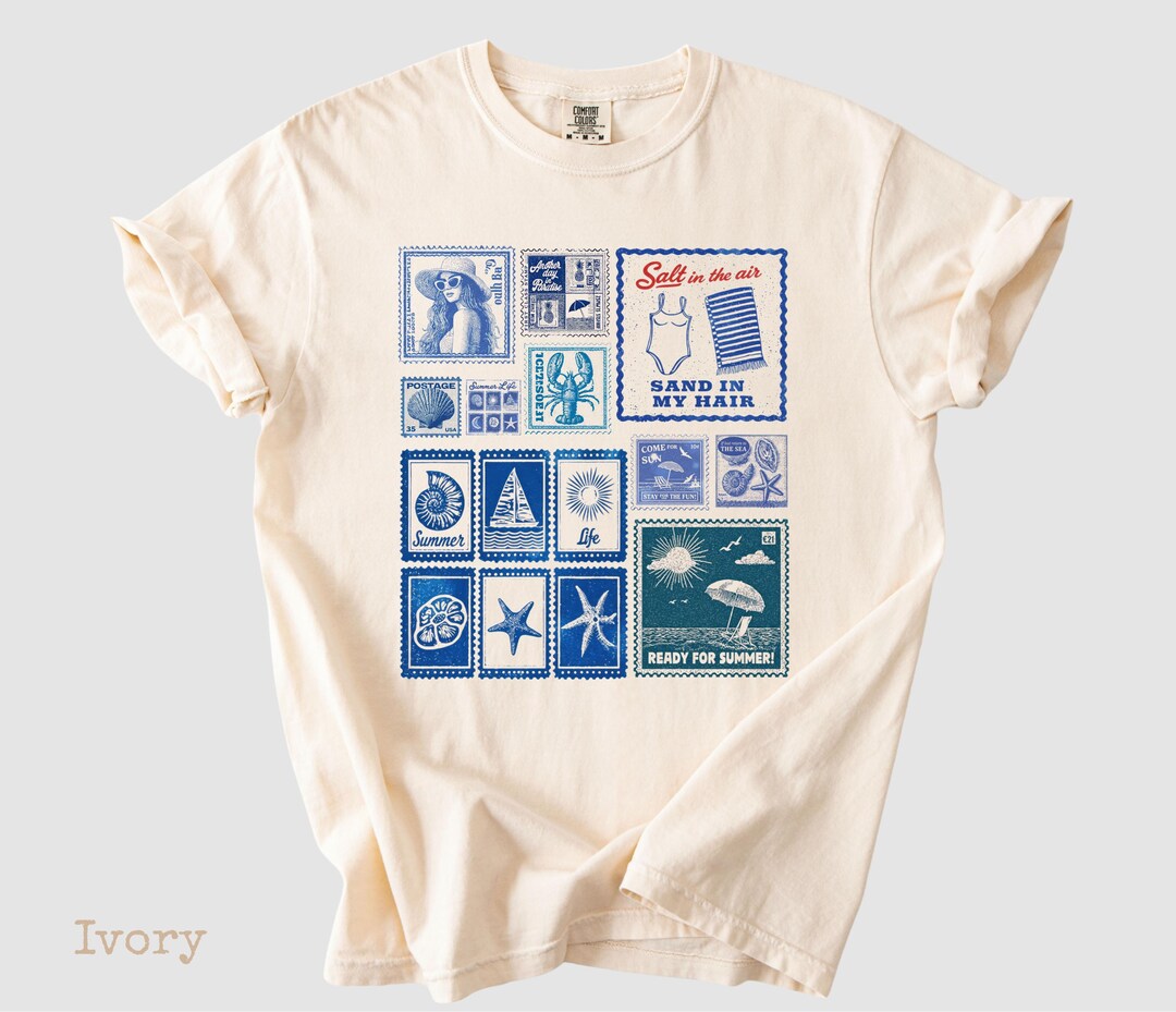 Vintage Beach Stamp Summer Vacation Shirt, Comfort Colors® Coastal ...