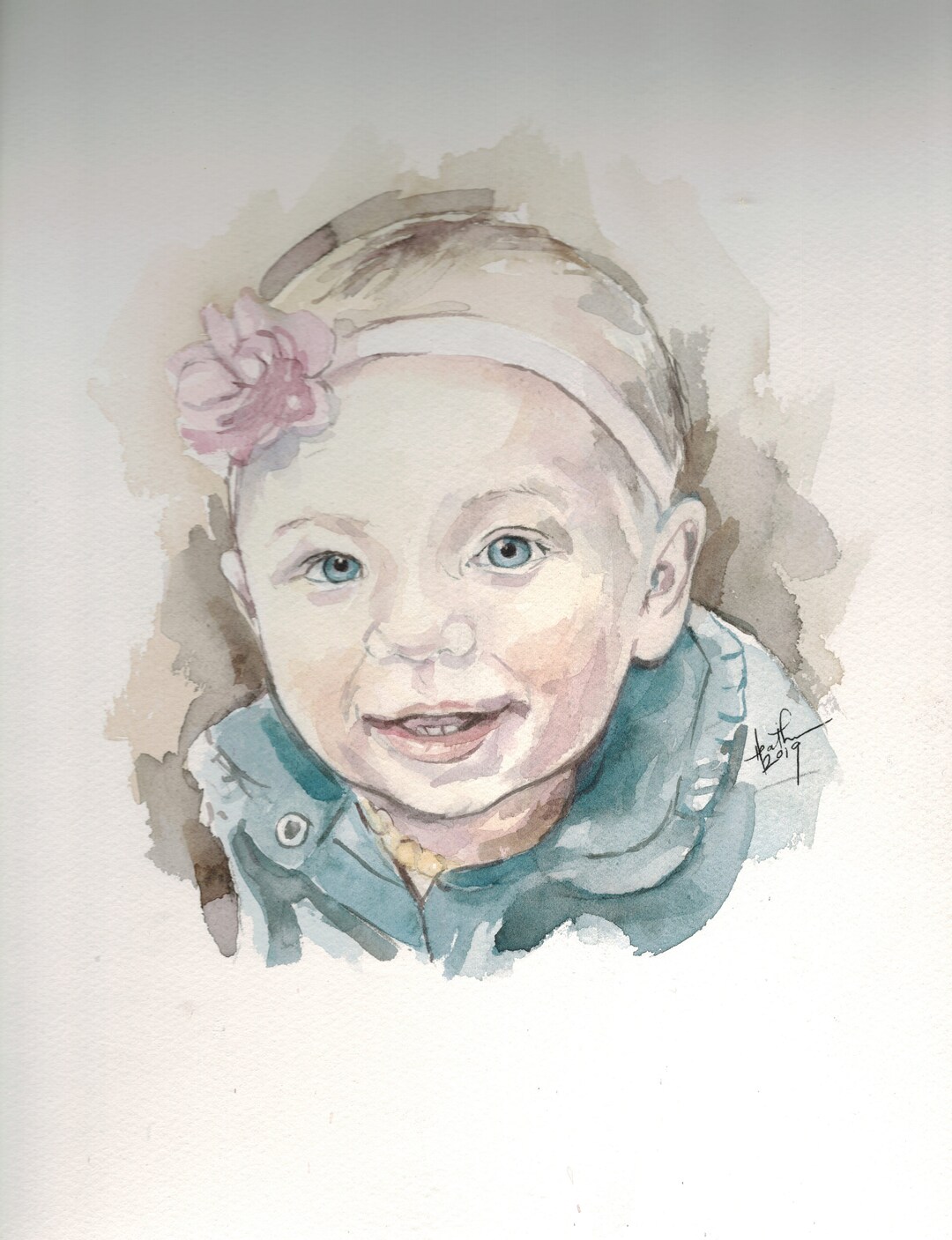 Custom Children's Portrait, Original Watercolor Painting 8X10, 11X14 ...