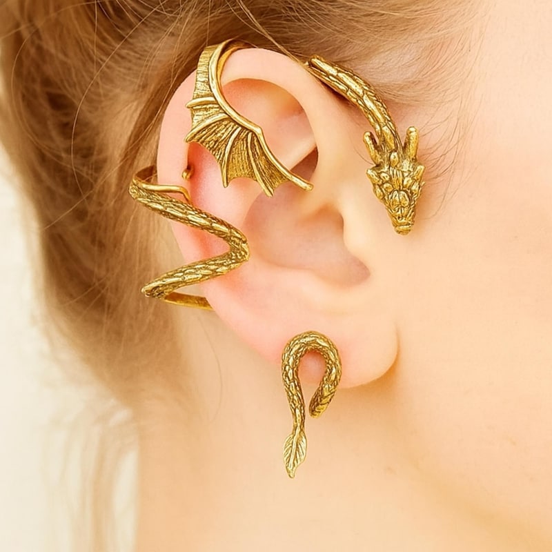 Men Dragon Ear Cuff - Etsy UK