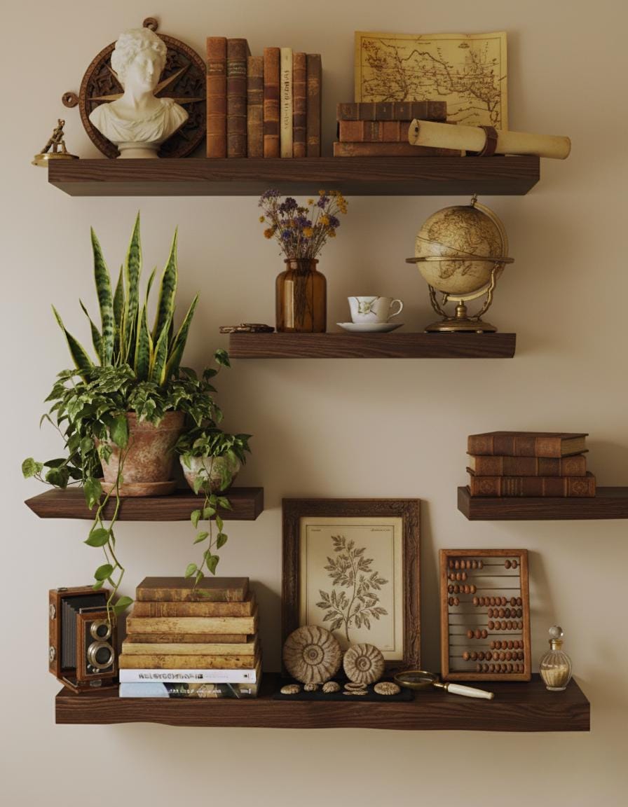 Shelves for Office or Home Library-floating Rustic Wooden Shelf-modern ...