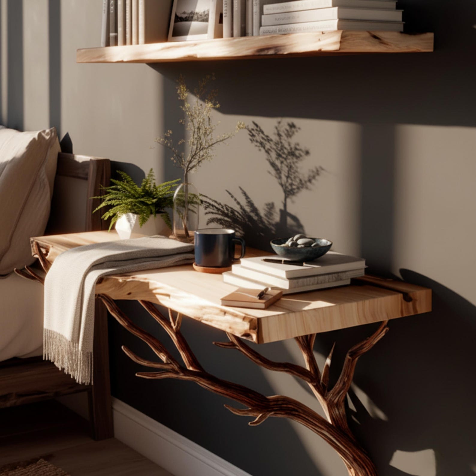 Handmade Wood Shelves-handmade Live Edge Wood Shelf – Rustic Natural ...