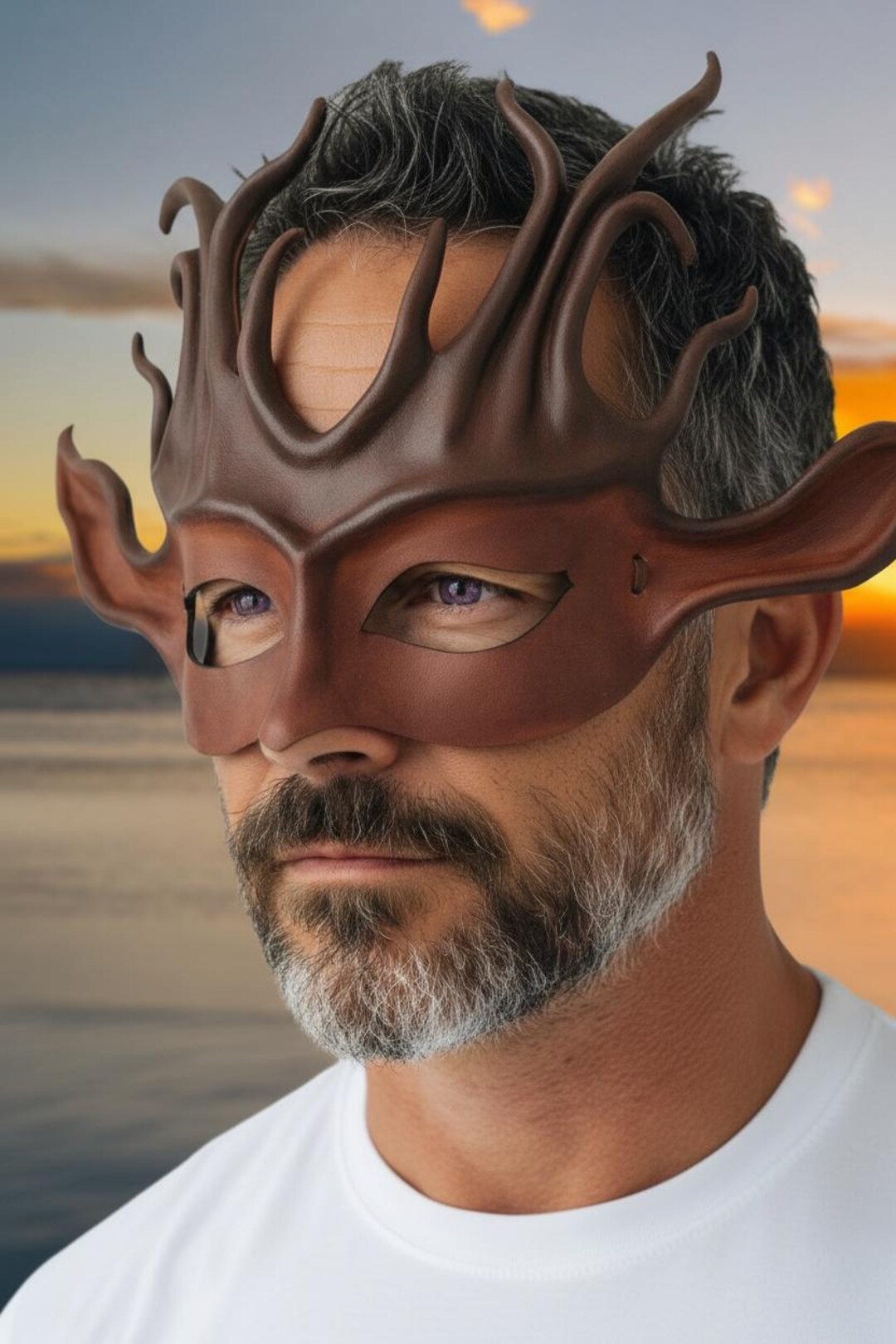 Handcrafted Leather Deer Mask – Fantasy Stag Mask With Ears | Nature ...