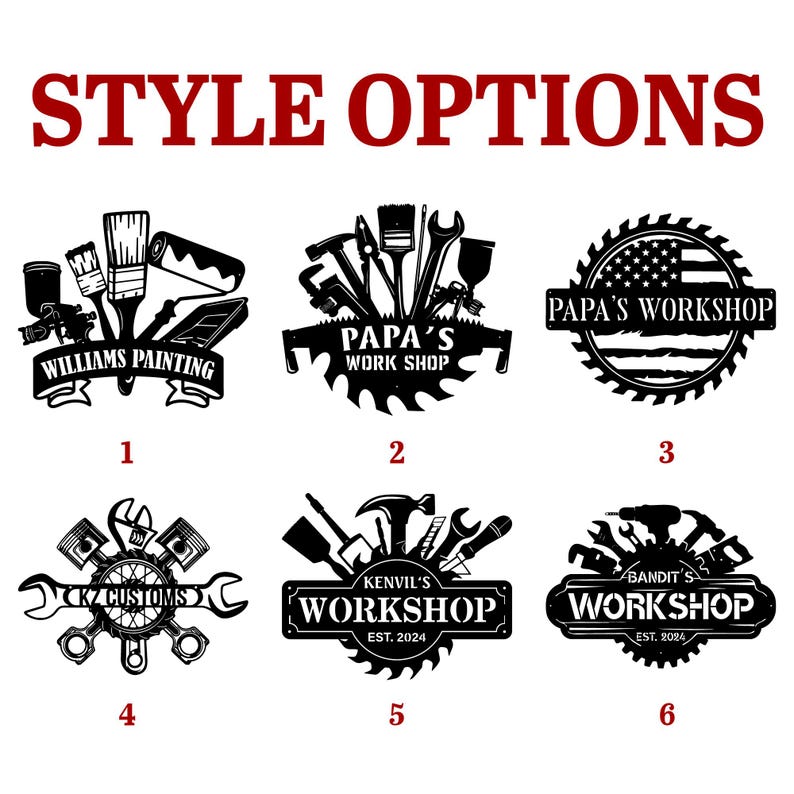 Personalized Workshop Metal Sign, Custom Name Garage Sign, Tool Shop ...