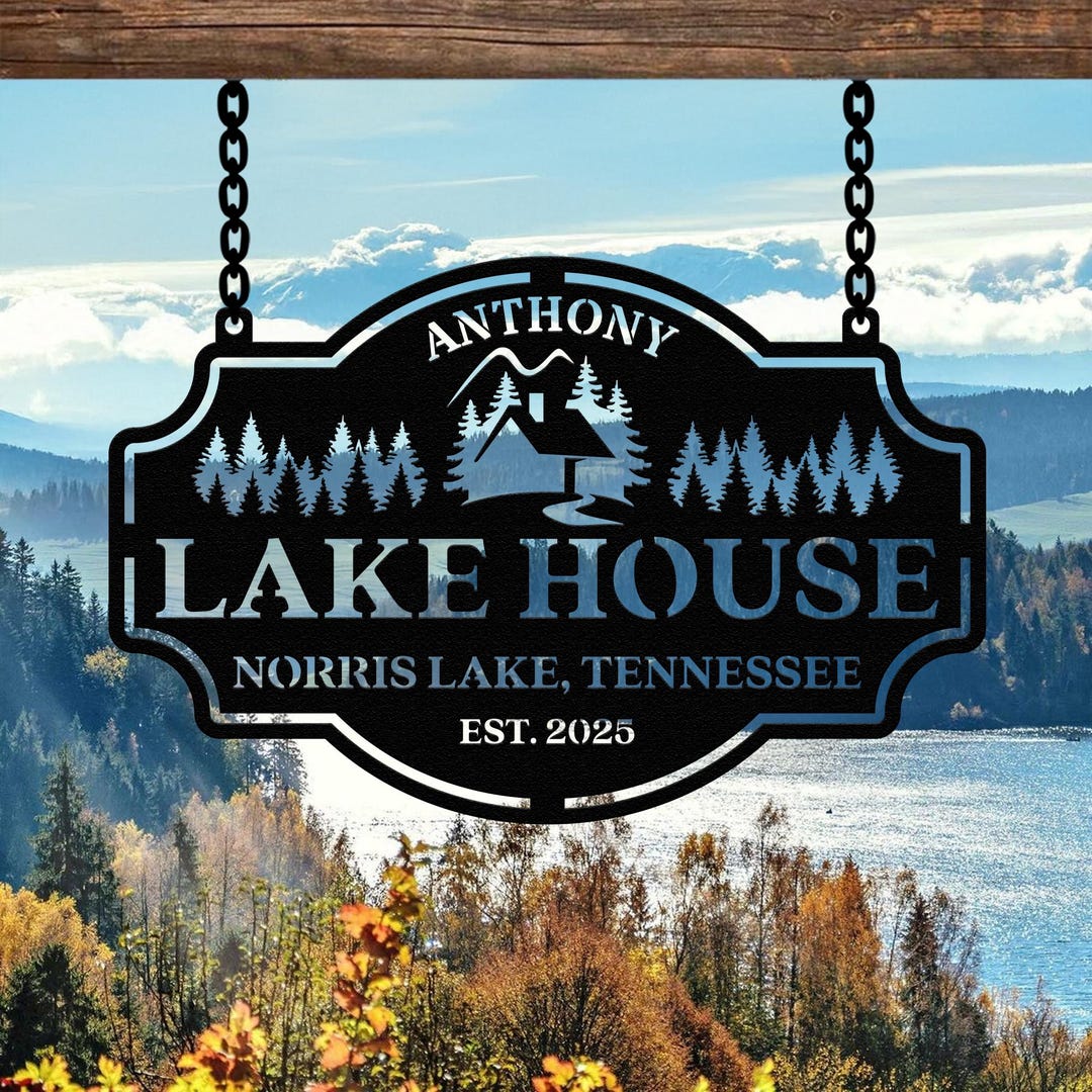 Custom Outdoor Cabin Metal Sign With Personalized Street or House Name ...