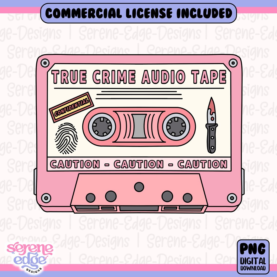 True Crime Audio Tape Book PNG: Crime Thriller Reading Lover Sticker ...