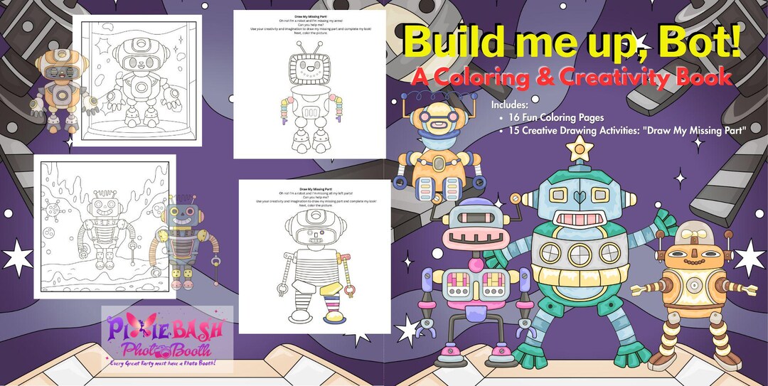 Robot Coloring & Drawing Activity Book | Kids Printable Coloring Pages ...
