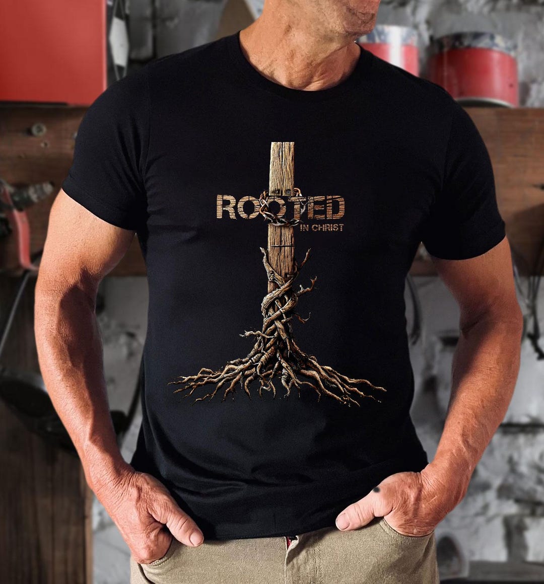 Rooted in Christ SVG, Christian PNG, Faith Cross Design, Religious ...