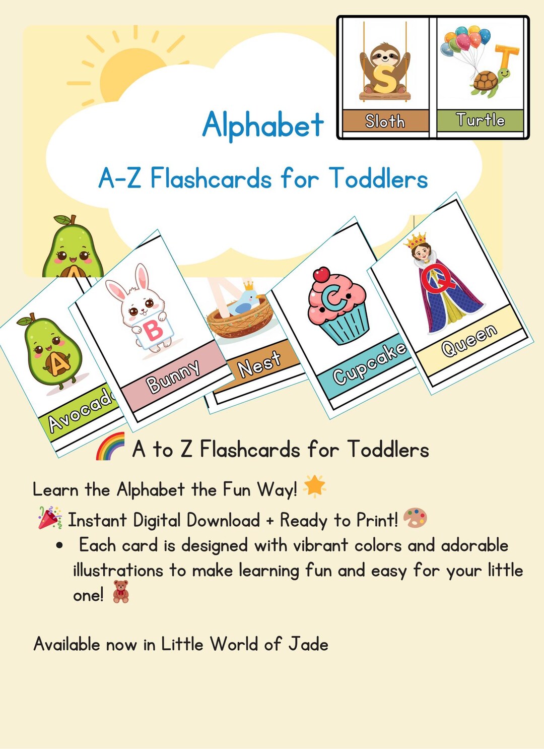 A-Z Alphabet Flashcards for Toddlers: Fun Learning, Homeschool ...