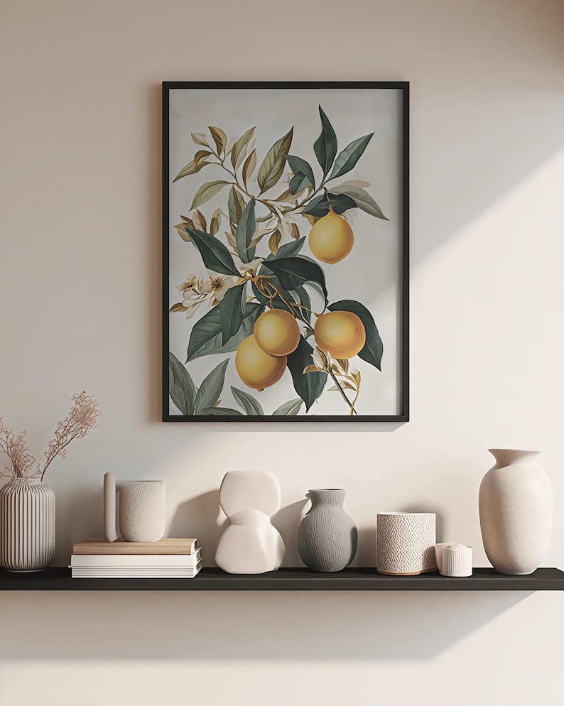 Citrus Botanical Print | Mediterranean Coastal Wall Art | Neutral Decor ...