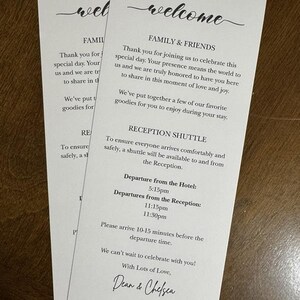Wedding Hotel Shuttle & Snack Thank You Memo - Etsy