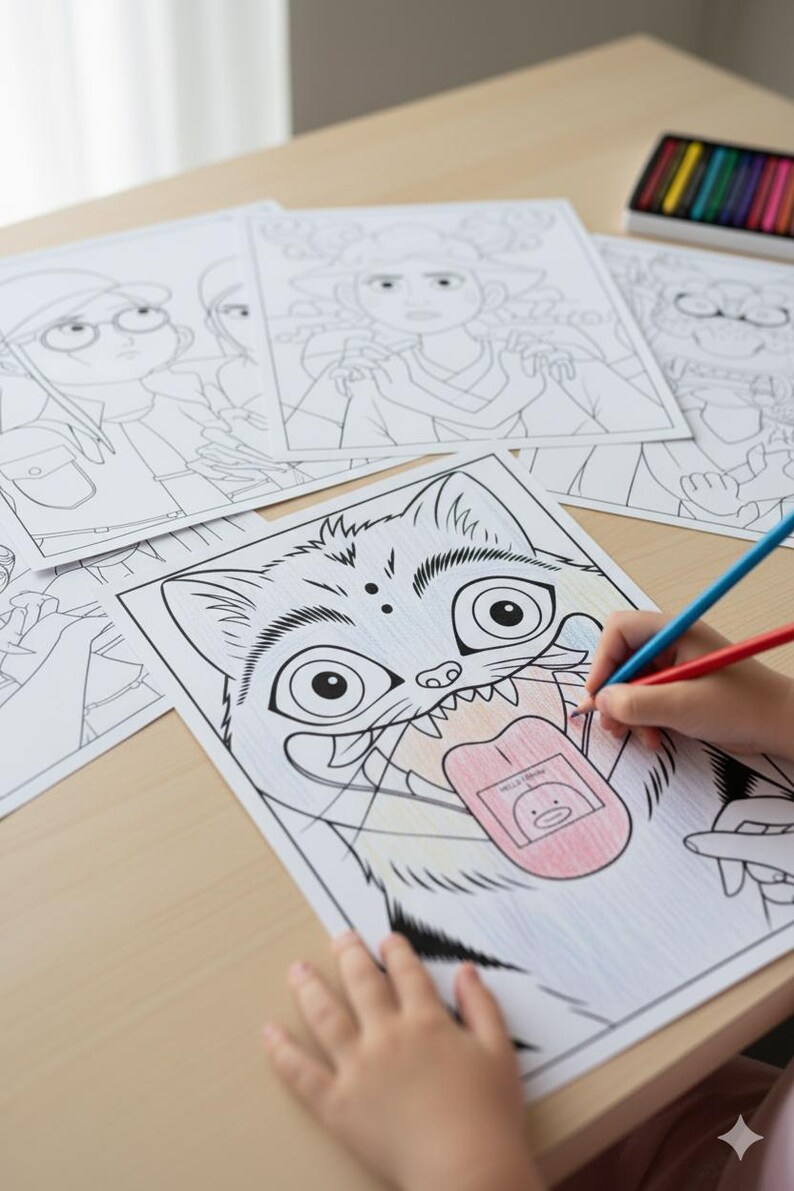 Demon Hunters Coloring Pages – 200+ PNG | Huntrix, K-pop, Anime Themed ...