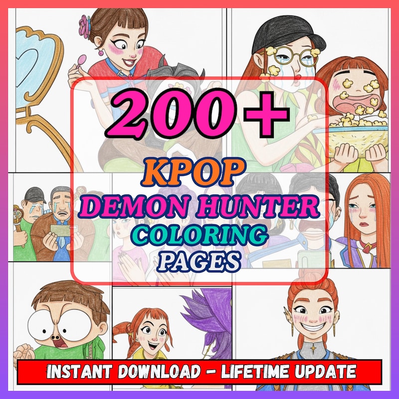 Huntrix Coloring Pages - Etsy