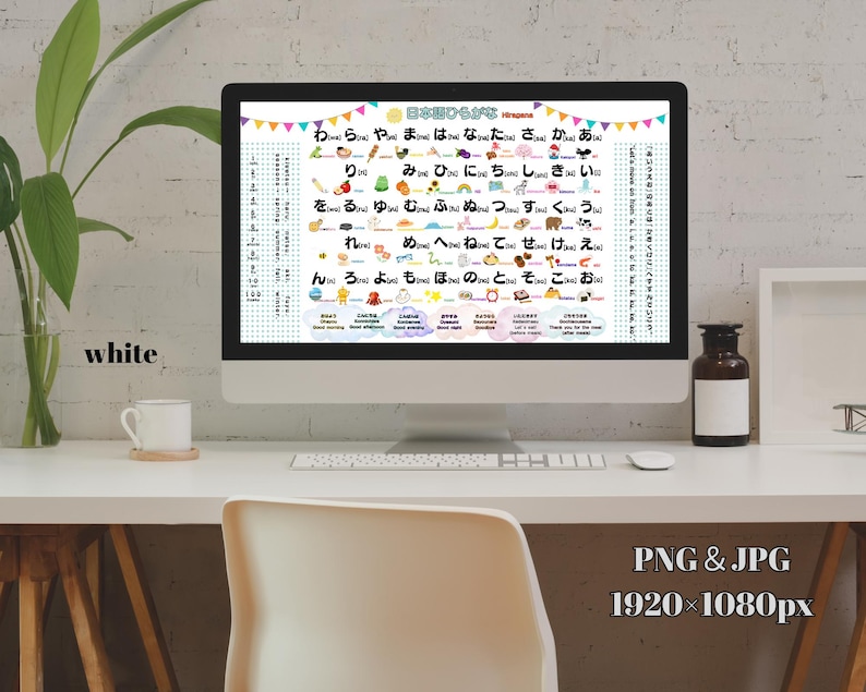 Full Set,cute Japanese Hiragana Chart Full Set. Digital Download ...