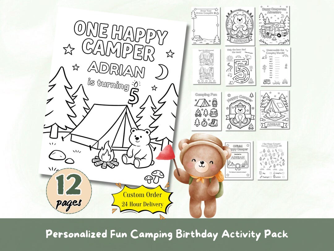 One Happy Camper Coloring Page, Kids Camping Coloring Pages, Kids Camp ...