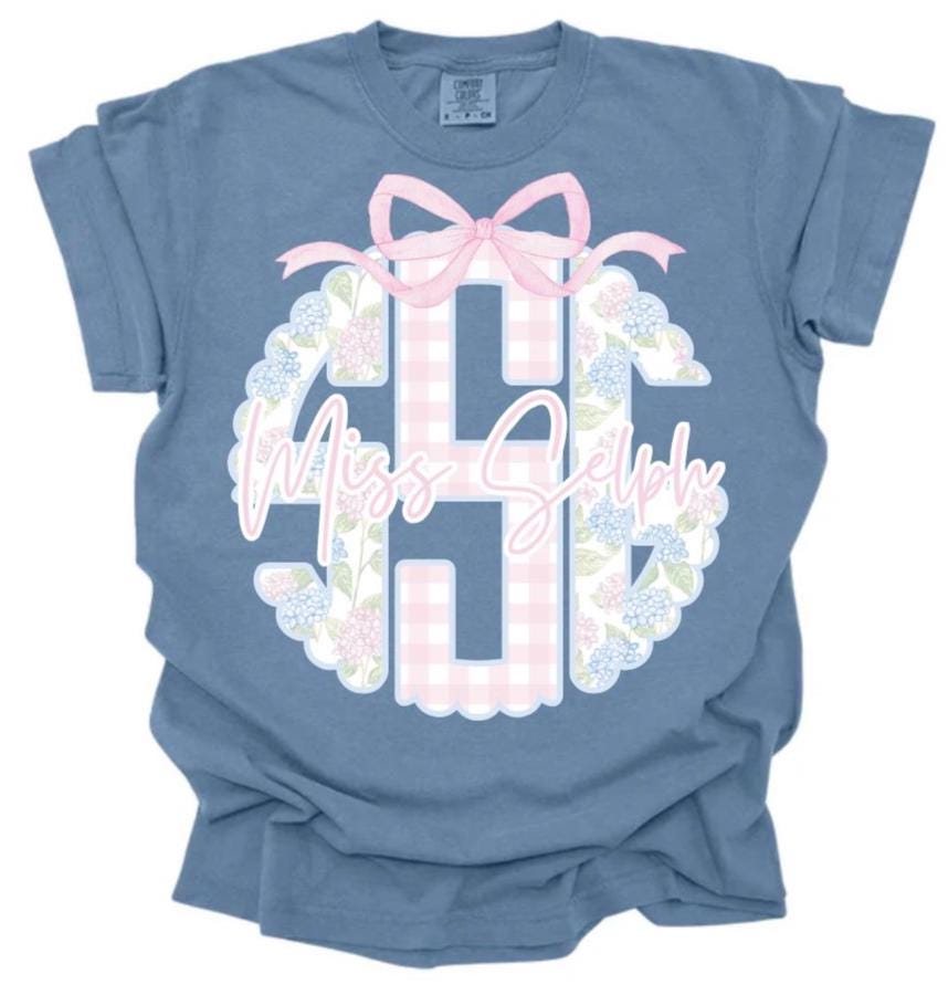 Custom Grand Millennial Name Monogram: Floral Bow Design (digital ...