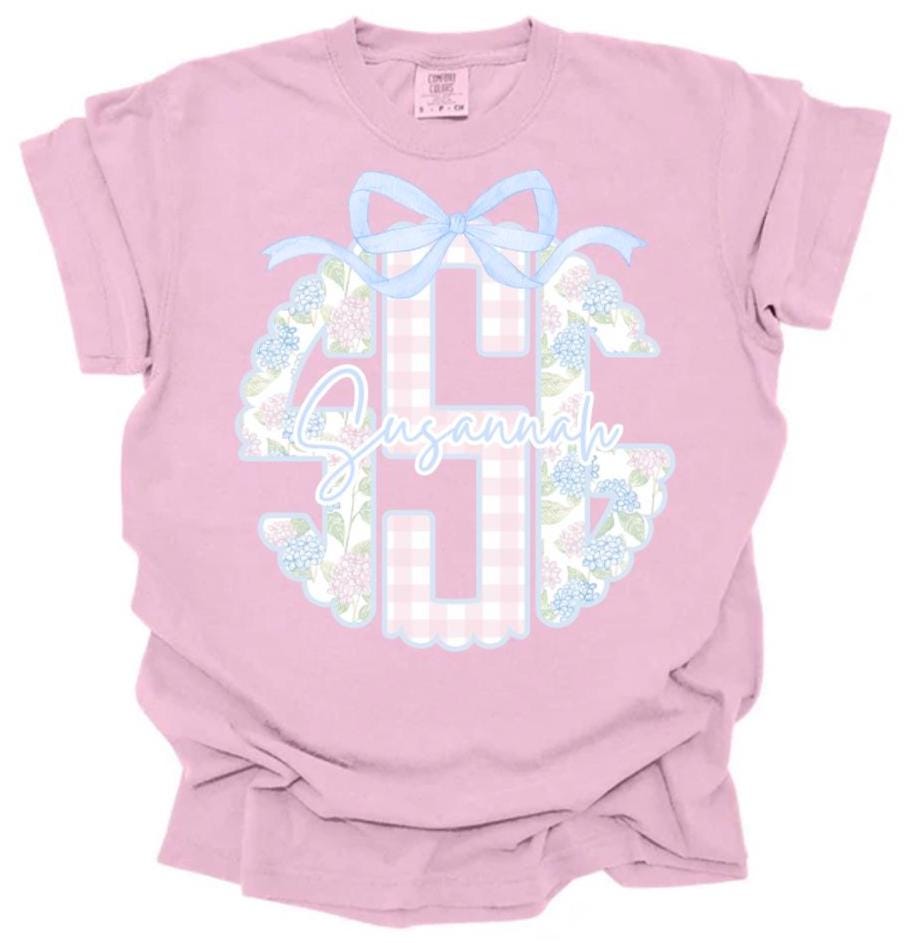 Custom Grand Millennial Name Monogram: Floral Bow Design (digital ...