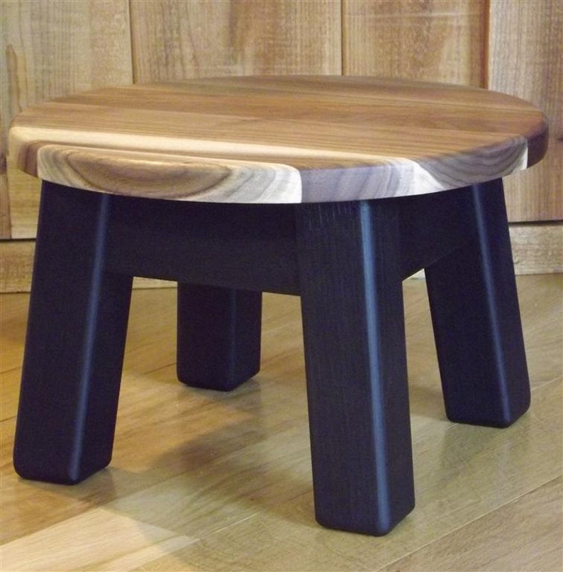 Reclaimed Wood/ Modern/ Round Top/ Wood Riser/ Foot Stool/ Step Stool ...