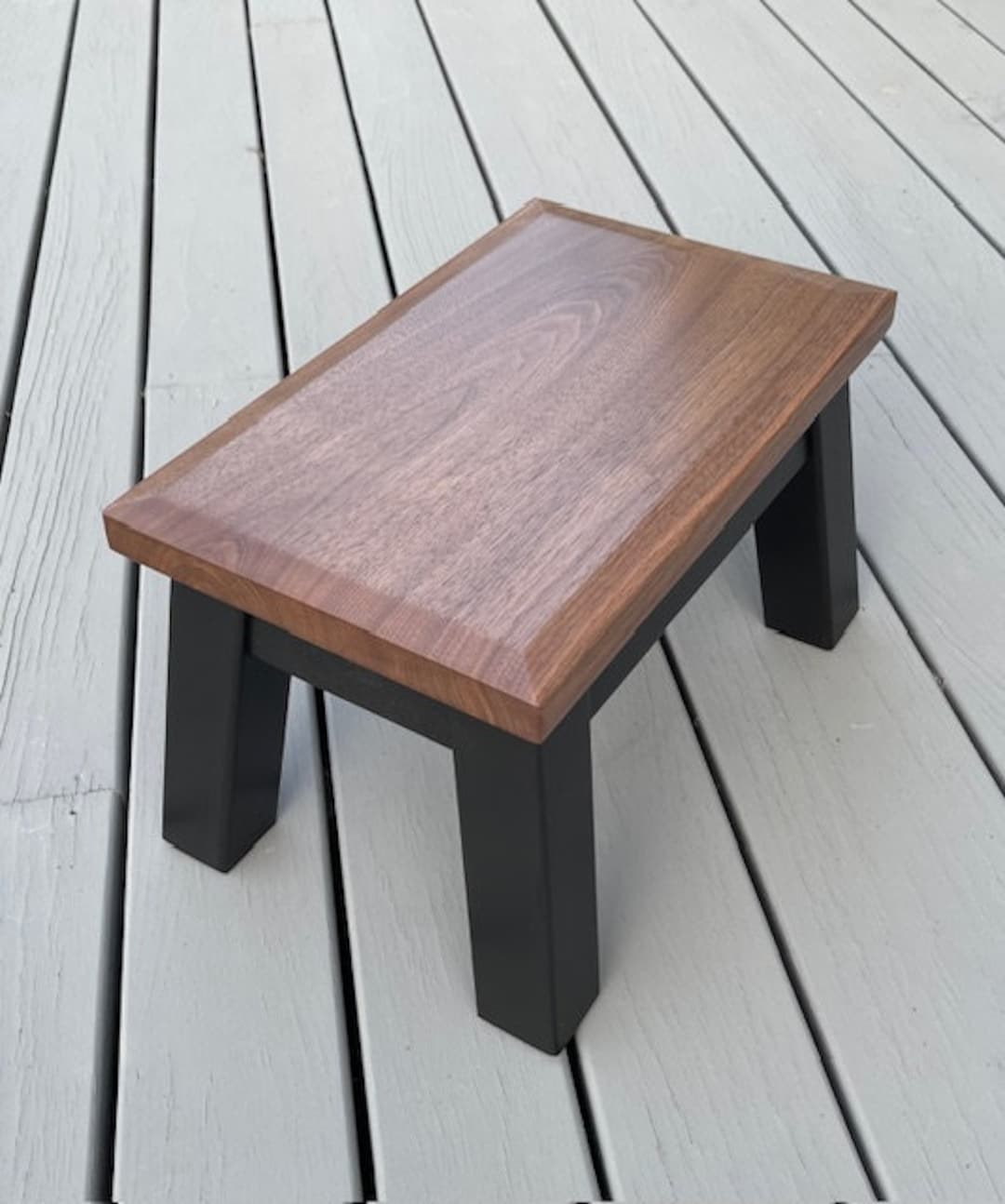 Walnut Beveled Edge Top, Step Stool, Riser, Modern, Contemporary, Wood ...