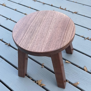 Walnut, Round Stool, Step Stool, Mission Style, Farmhouse, 8" - 10 ...