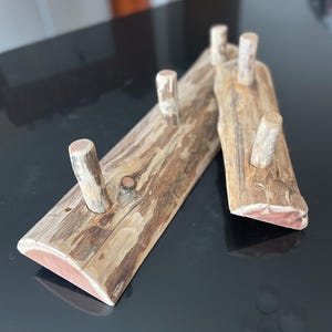 Log Peg Rack, Wall Log Coat Rack, Rustic, Live Edge, Cedar Half Log ...