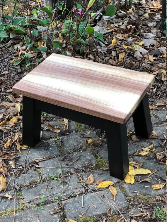 Reclaimed Wood Riser Walnut Sapwood Modern Footstool Step Stool Riser 8 10 Inches High Etsy