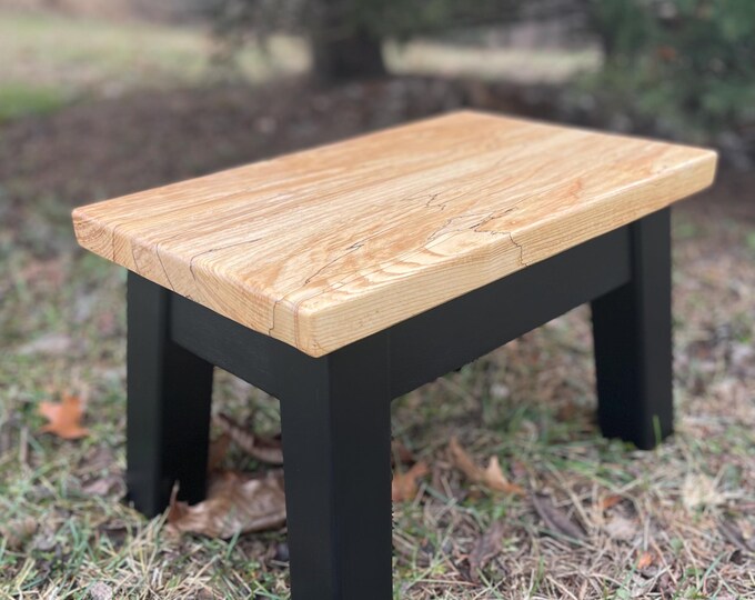 Spalted Ash Top Step Stool, Modern Riser, Unique, Rectangle, Foot Stool ...