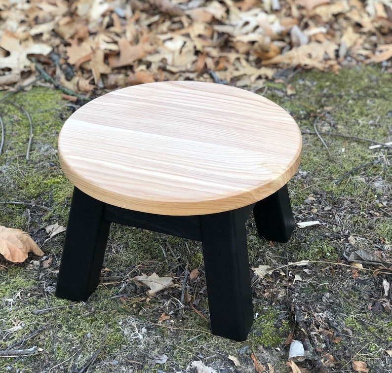 Round Top Elm Step Stool Riser Modern Contemporary Wood | Etsy