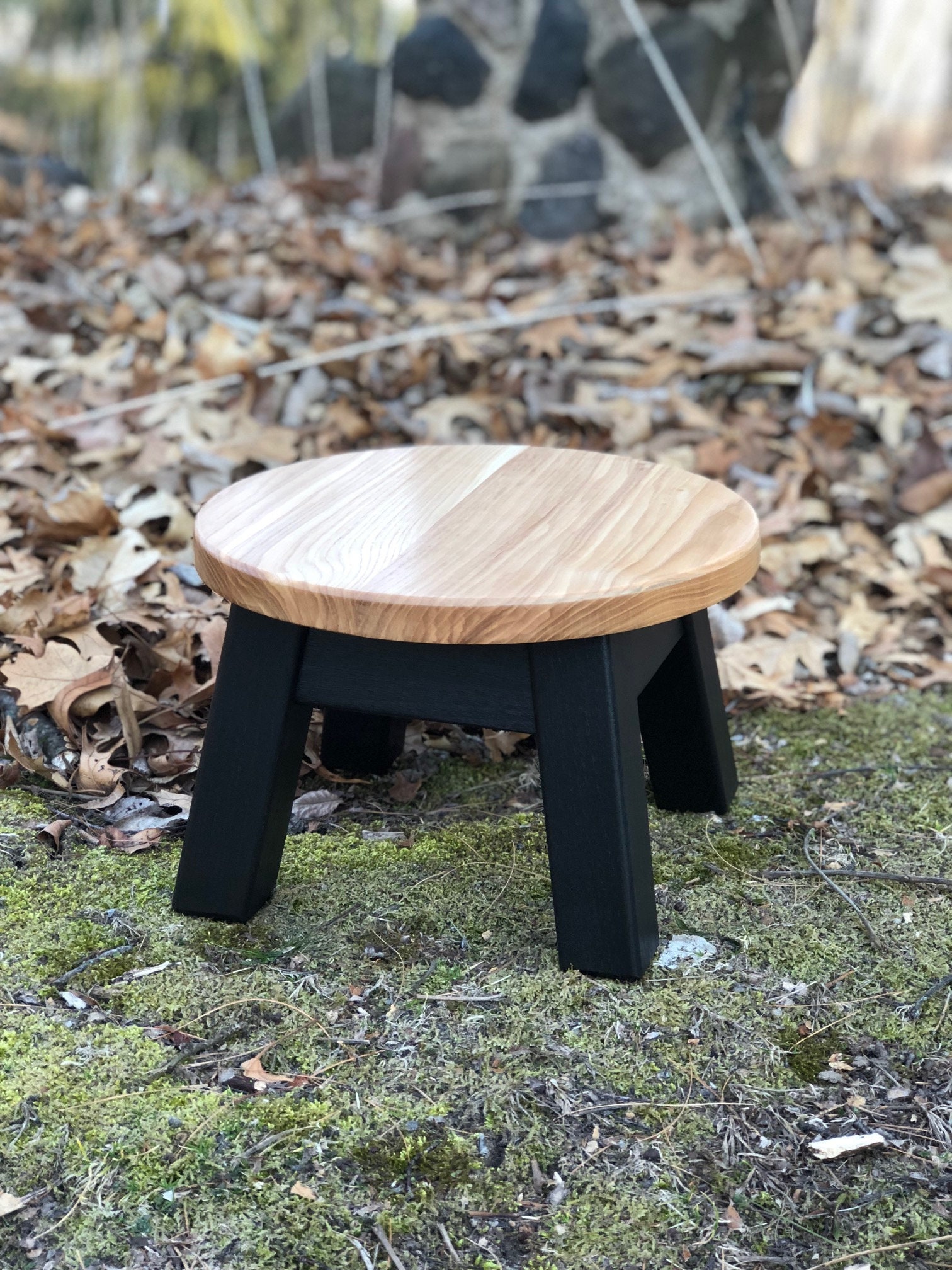 Round Top Step Stool Riser Modern Contemporary Wood | Etsy