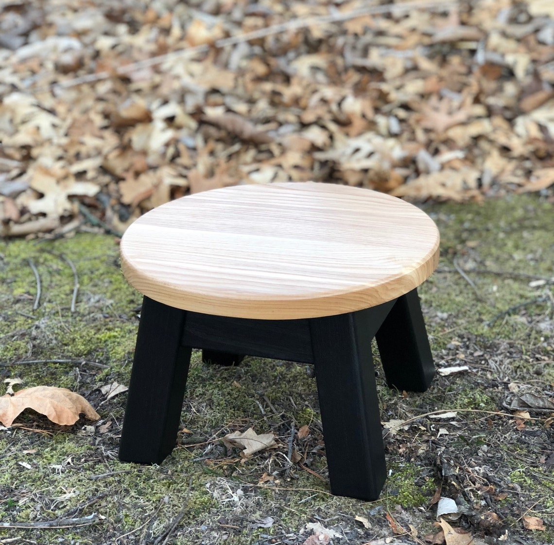 Round Top Elm Step Stool Riser Modern Contemporary Wood | Etsy
