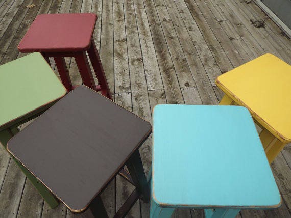 Riser, Round Stool, Step Stool, Cake Stand, Foot Stool, Colors, 8", 10 ...
