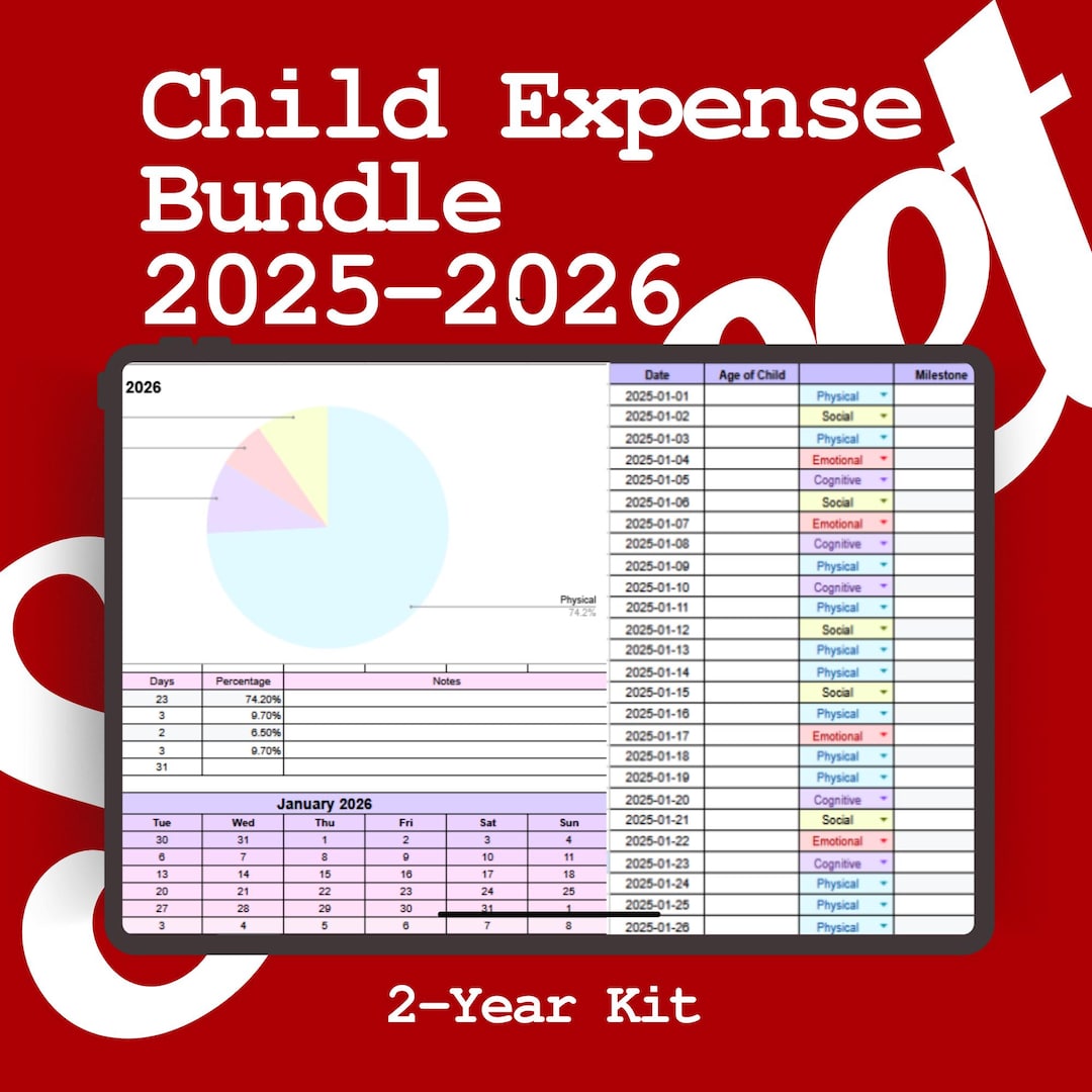 Child Expense Bundle 2025–2026 – Complete Co-parenting Finance Kit With ...